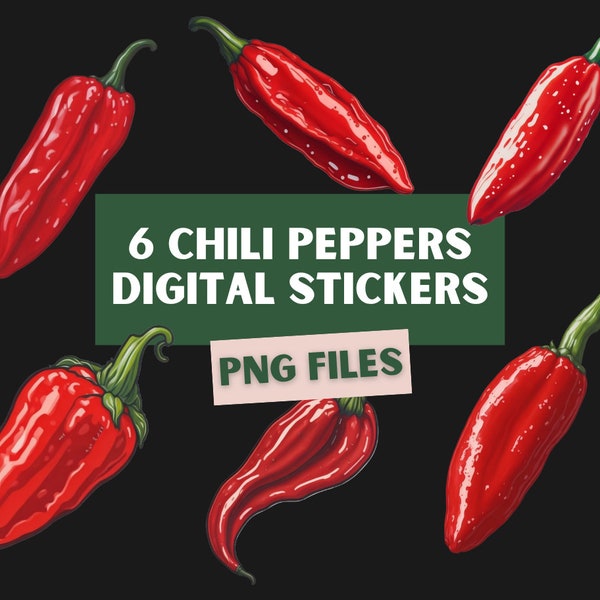 Chili Peppers Clipart - Etsy