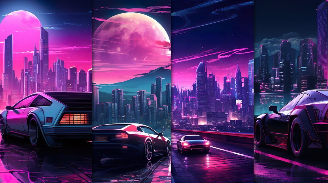 Retro Style Backgrounds With Cars - Etsy