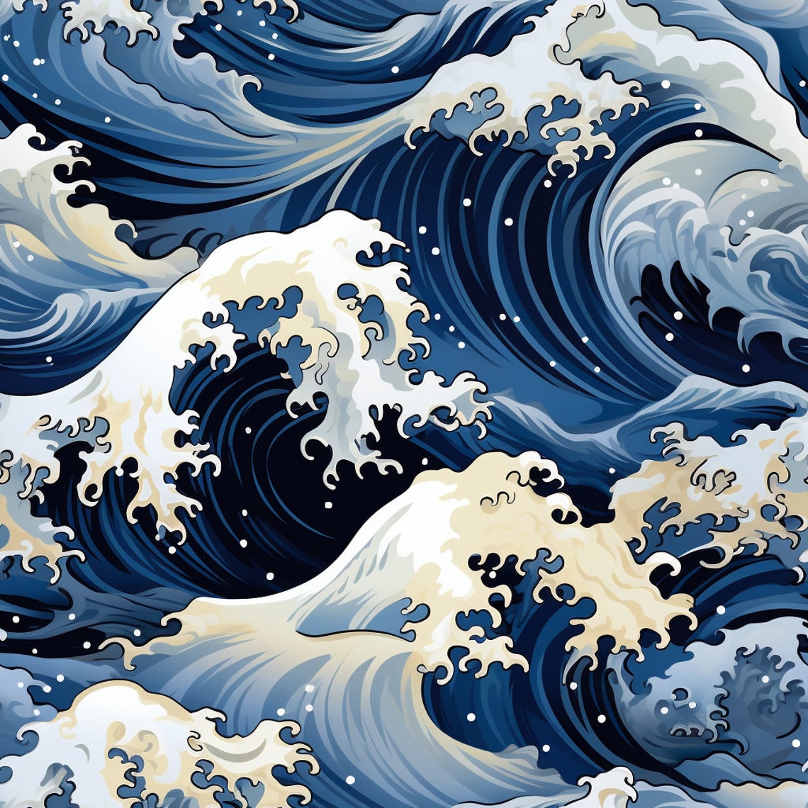 The Great Wave Patterns - Etsy