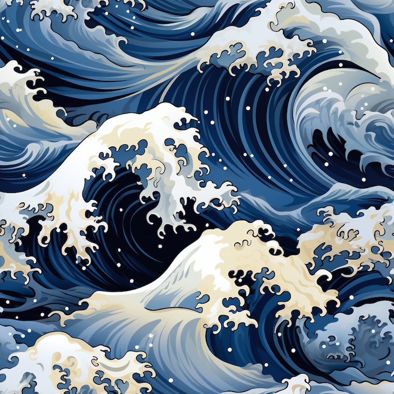 The Great Wave Patterns - Etsy