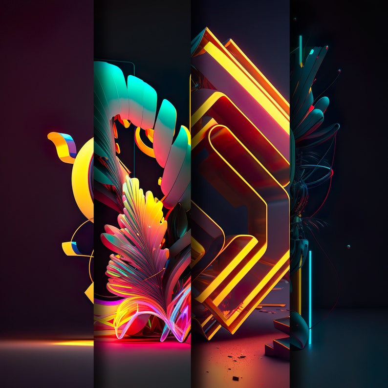 Abstract 3D Shapes Illustrations - Etsy