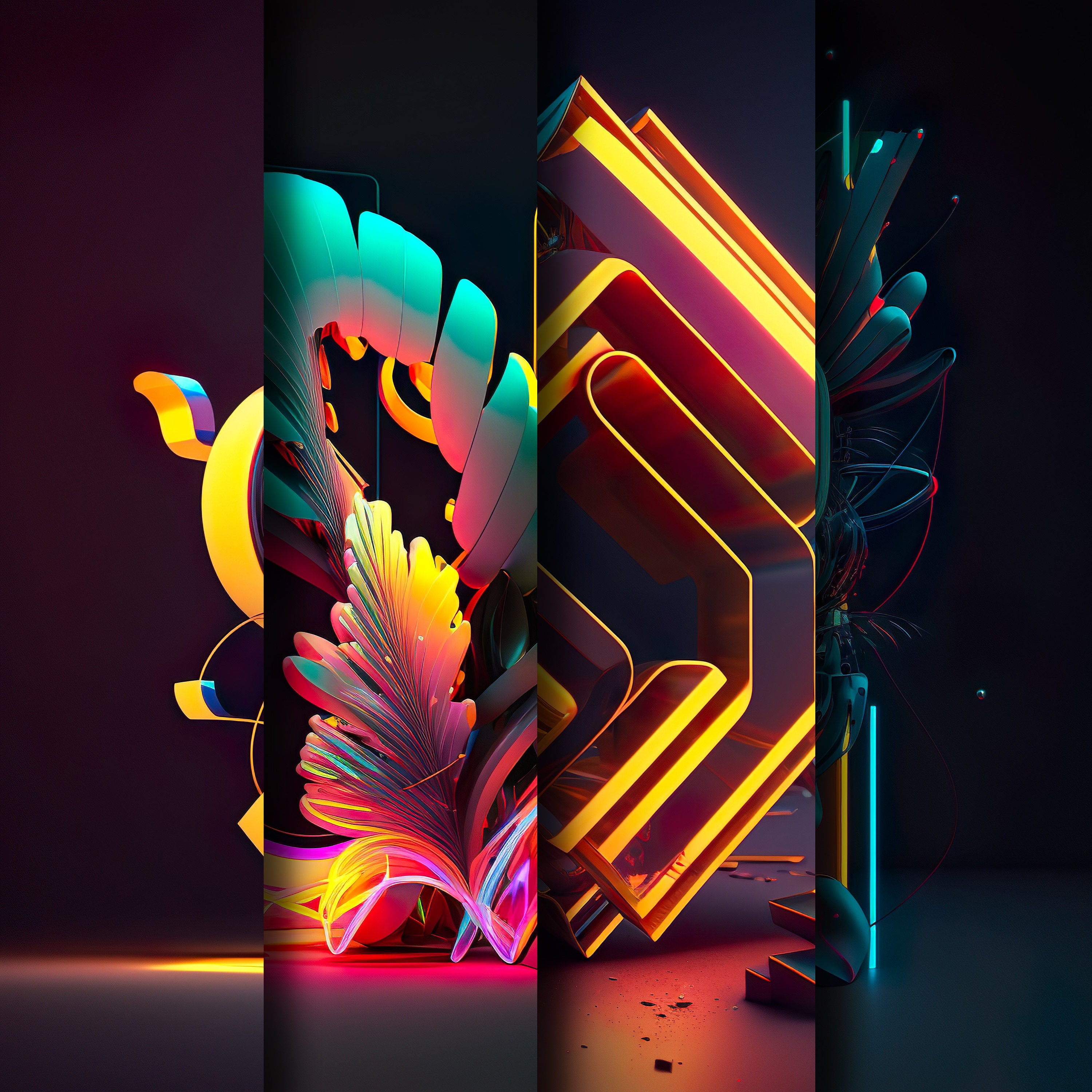 Abstract 3D Shapes Illustrations - Etsy