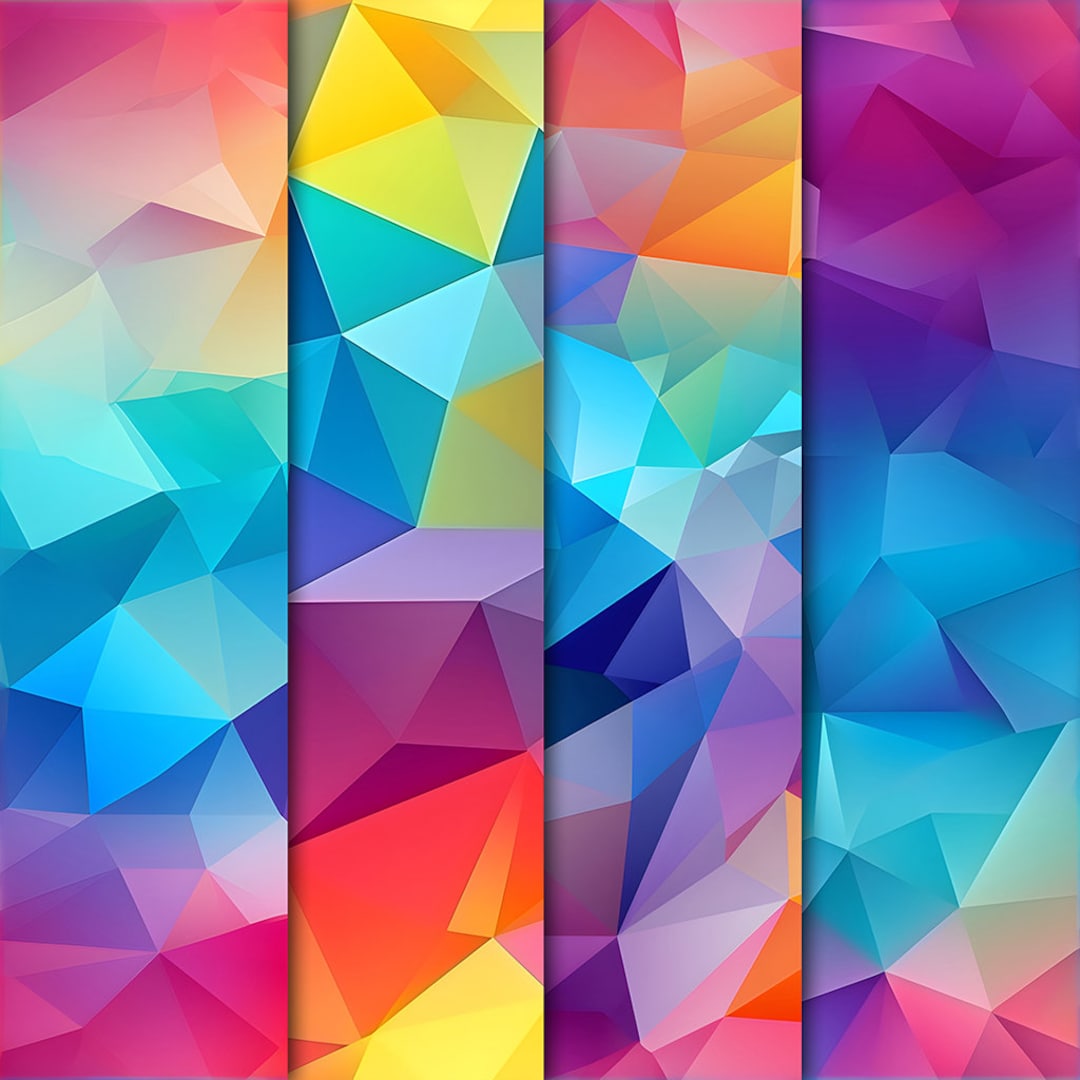 Colorful Polygons Seamless Patterns - Etsy