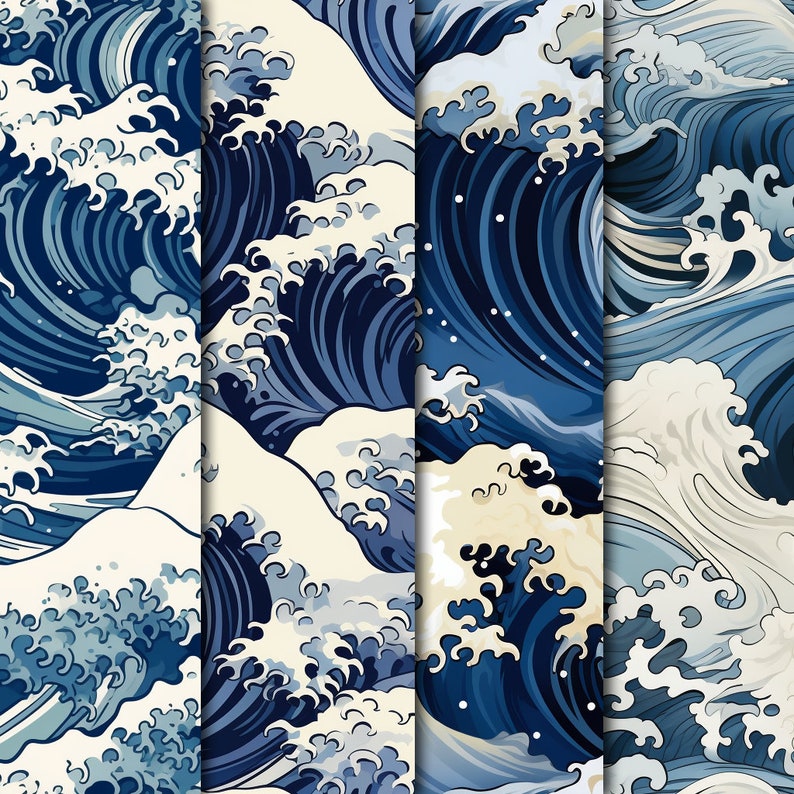 The Great Wave Patterns - Etsy