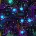 Cyberpunk Neon Circuit Boards Patterns - Etsy
