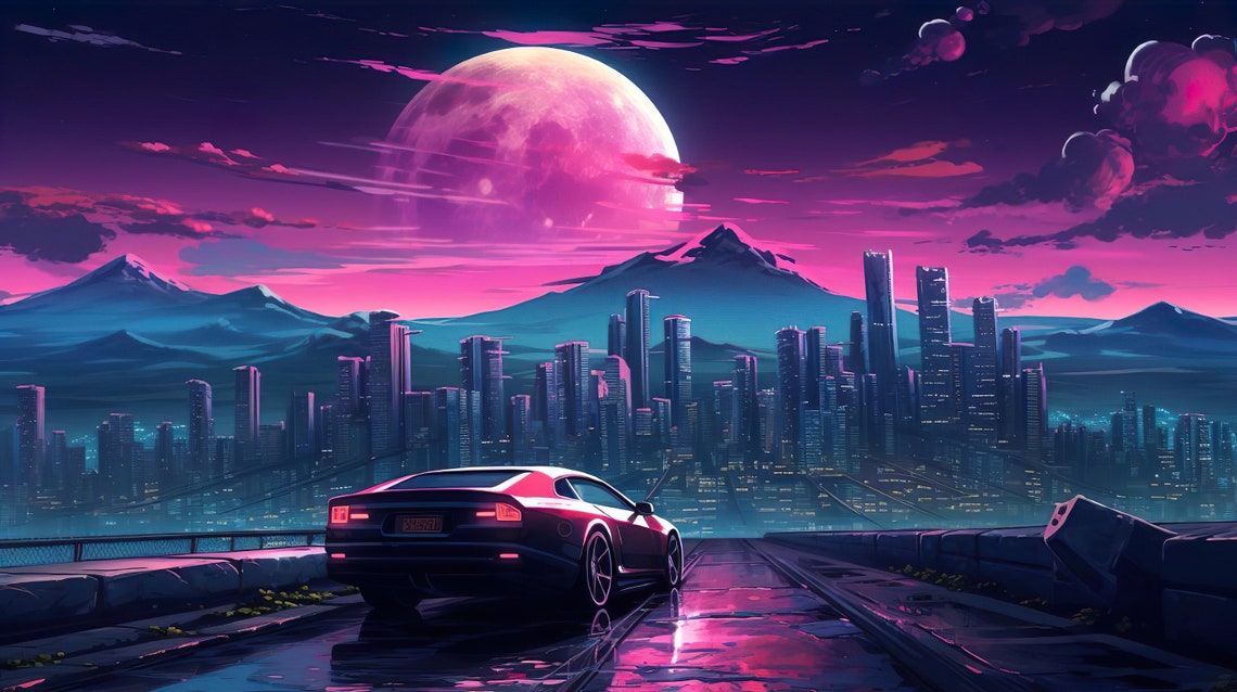 Retro Style Backgrounds With Cars - Etsy
