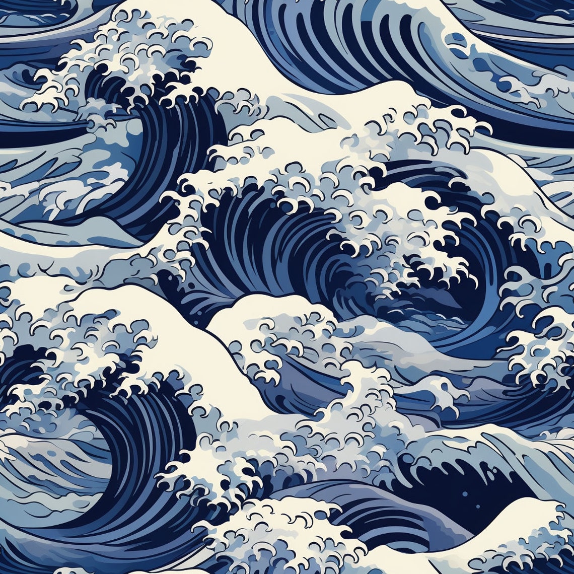 The Great Wave Patterns - Etsy