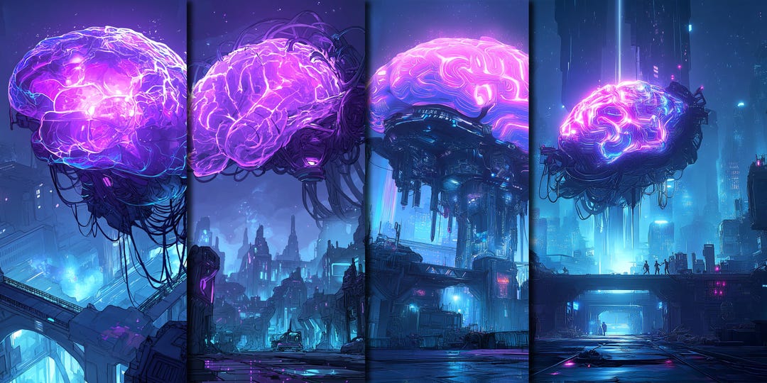 Futuristic Cyberbrain Network - Etsy