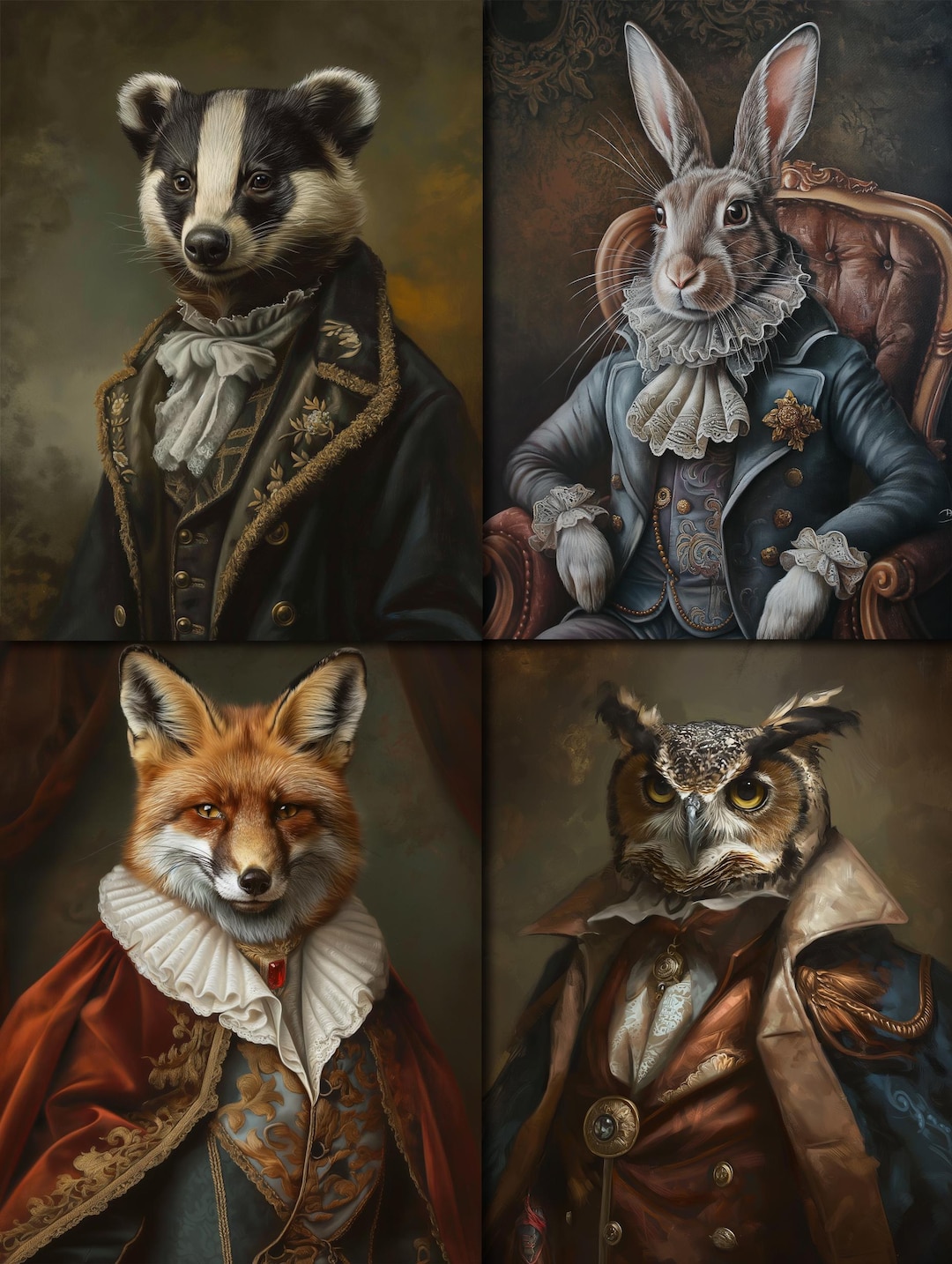 Victorian Animal Portraits Collection 1 - Etsy
