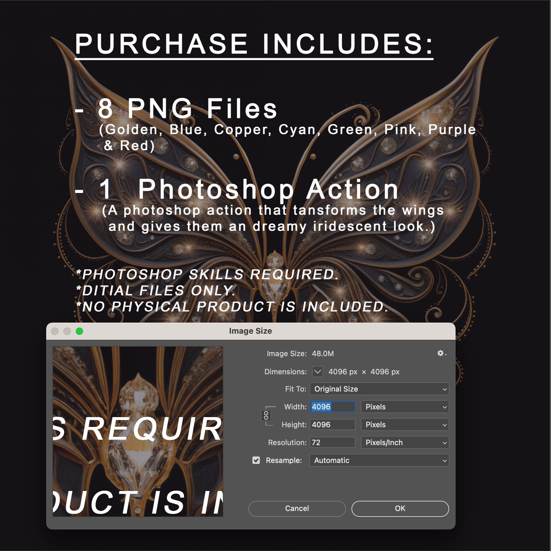 DIGTIAL Fairy Wings, Enchanted Wings PNG, Digital Wings Photoshop ...