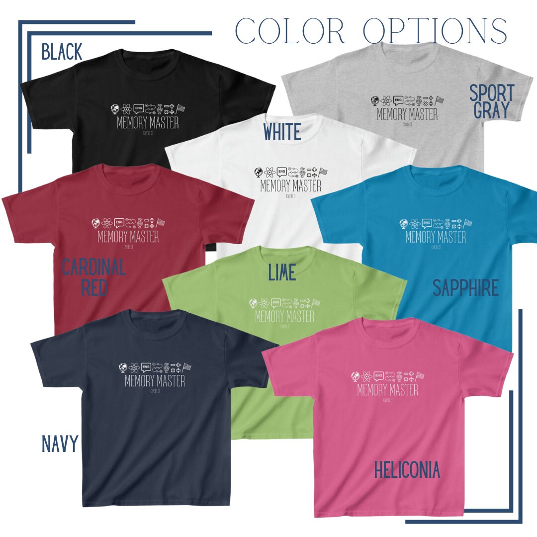 Classical Conversations Student Tshirt, Cycle 3 Memory Master Award ...