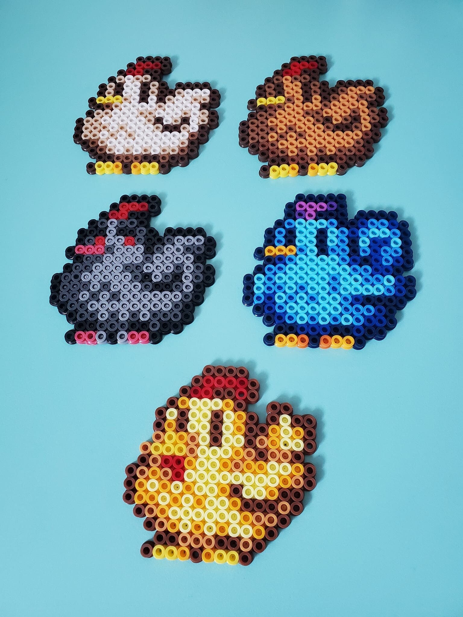Stardew Valley Chickens Perler Bead Sprites - Etsy