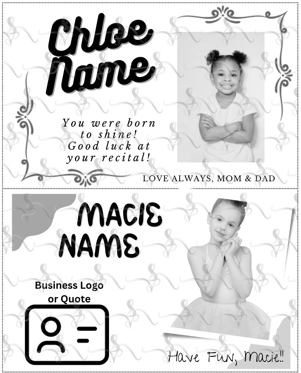 10 Half Page Templates for Program Ad Pages - Black and White Editable ...