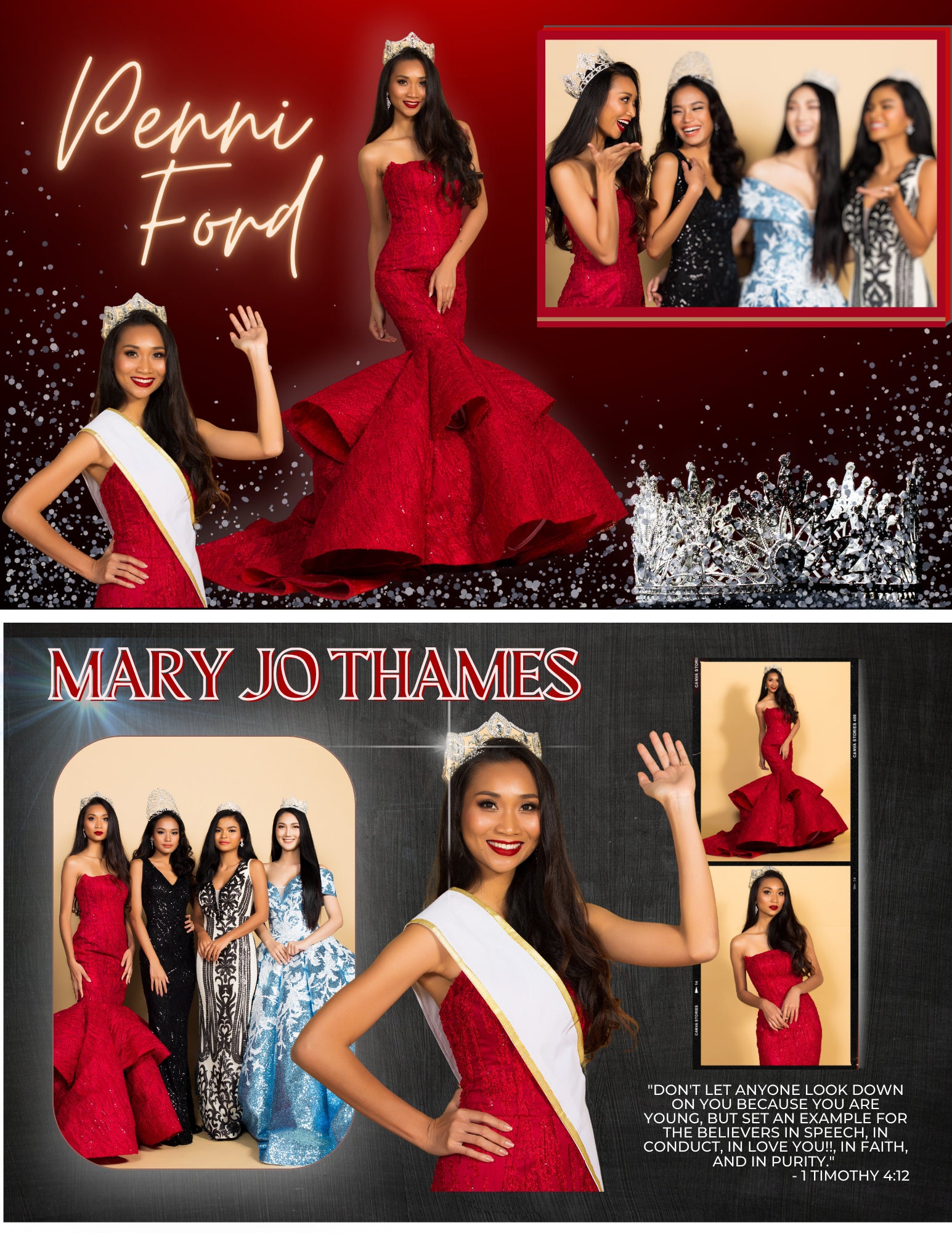 4 Colored Pageant 1/2 Page Program Ads Template Editable - Etsy