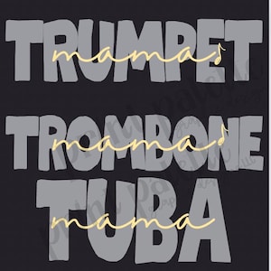 Band Instrument Mama Design: PNG SVG Digital Download - Etsy
