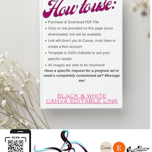 16 1/4 Page Templates for Program Ad Pages - Black and White Editable ...