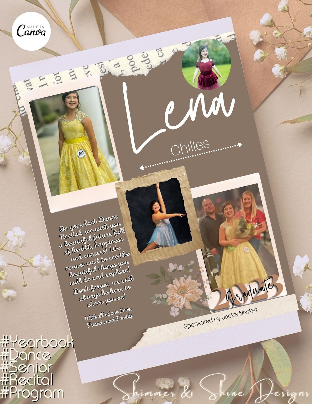 4 Colored Program Ad Templates Personalized - Etsy
