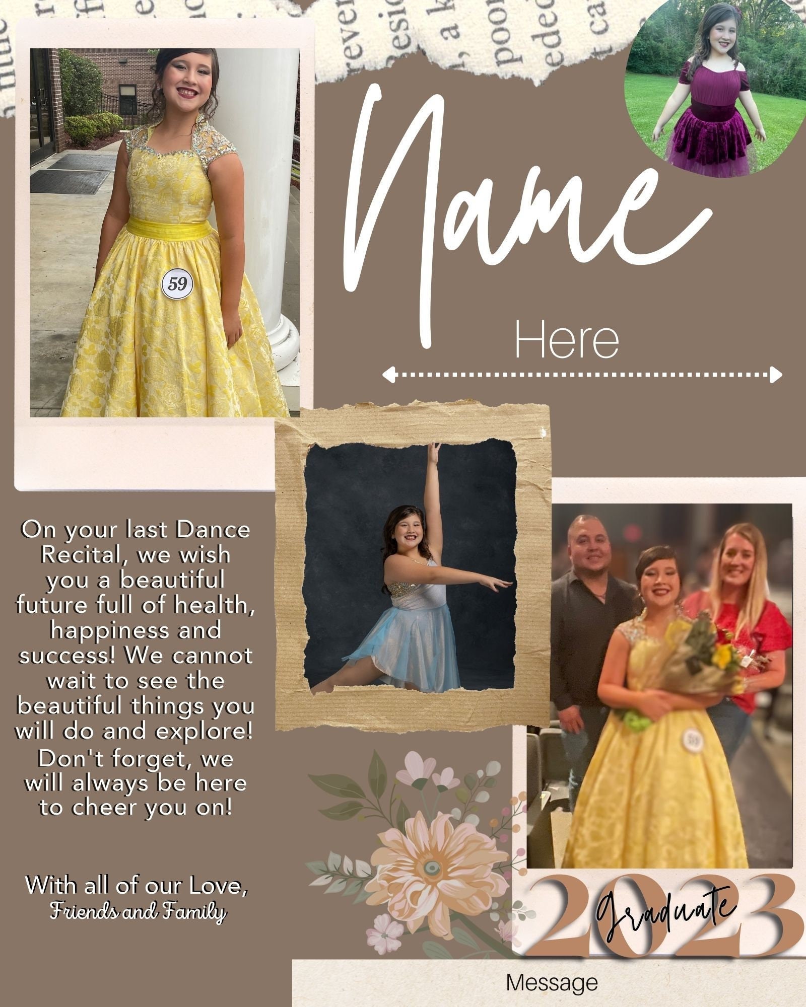 4 Colored Program Ad Templates Personalized - Etsy