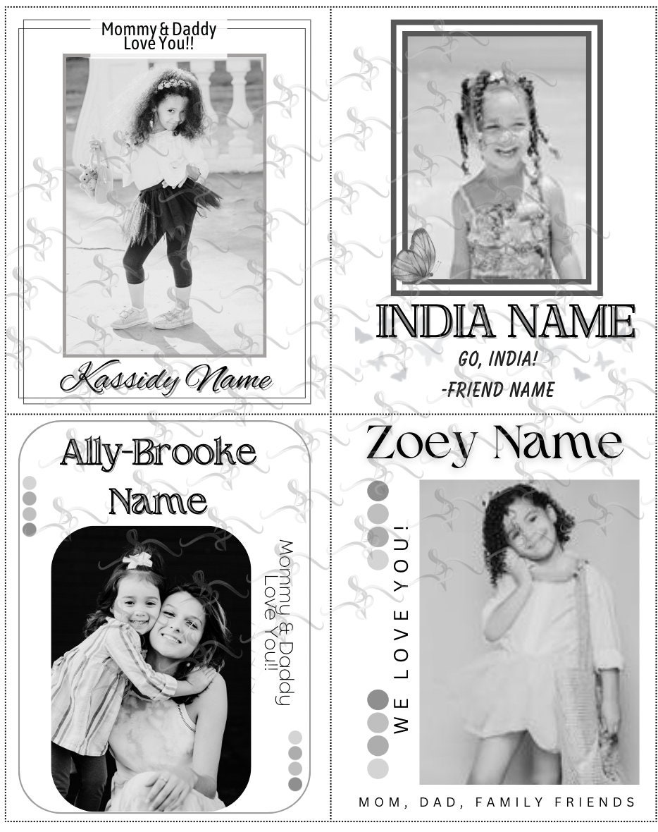 16 1/4 Page Templates for Program Ad Pages - Black and White Editable ...