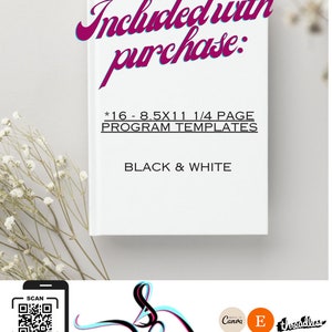 16 1/4 Page Templates for Program Ad Pages - Black and White Editable ...