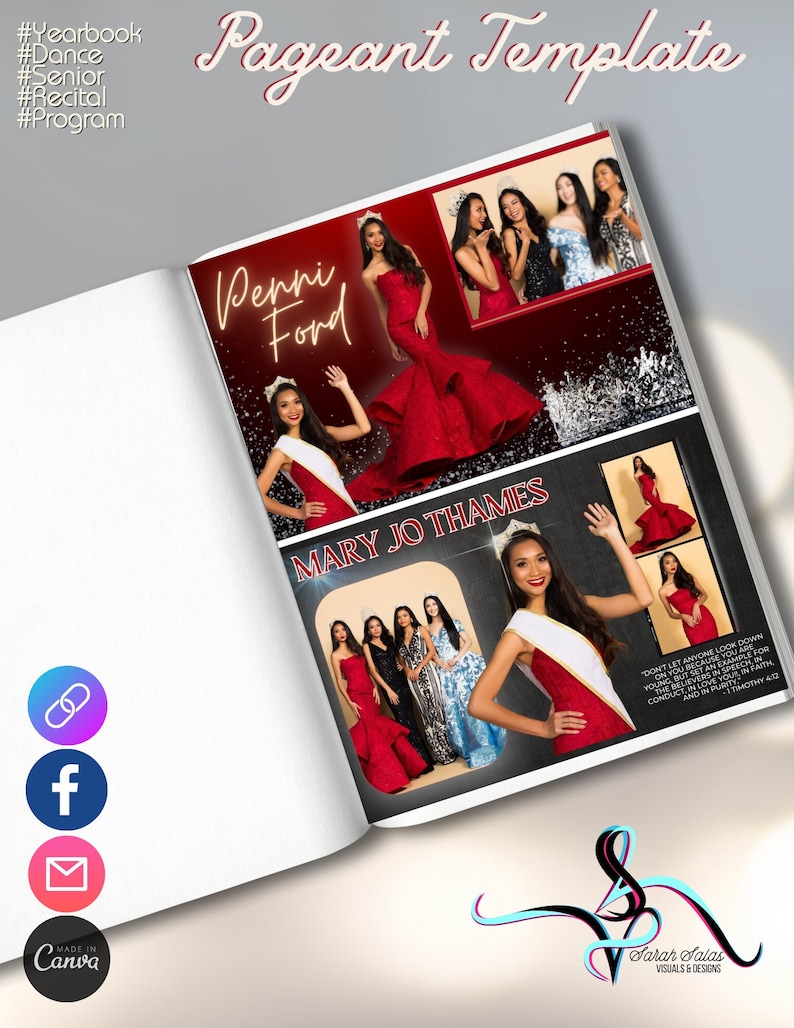 4 Colored Pageant 1/2 Page Program Ads Template Editable - Etsy