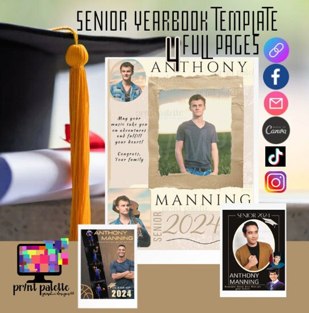 Senior Yearbook Ad Template, Full Page, Canva Editable (PDF) - Etsy