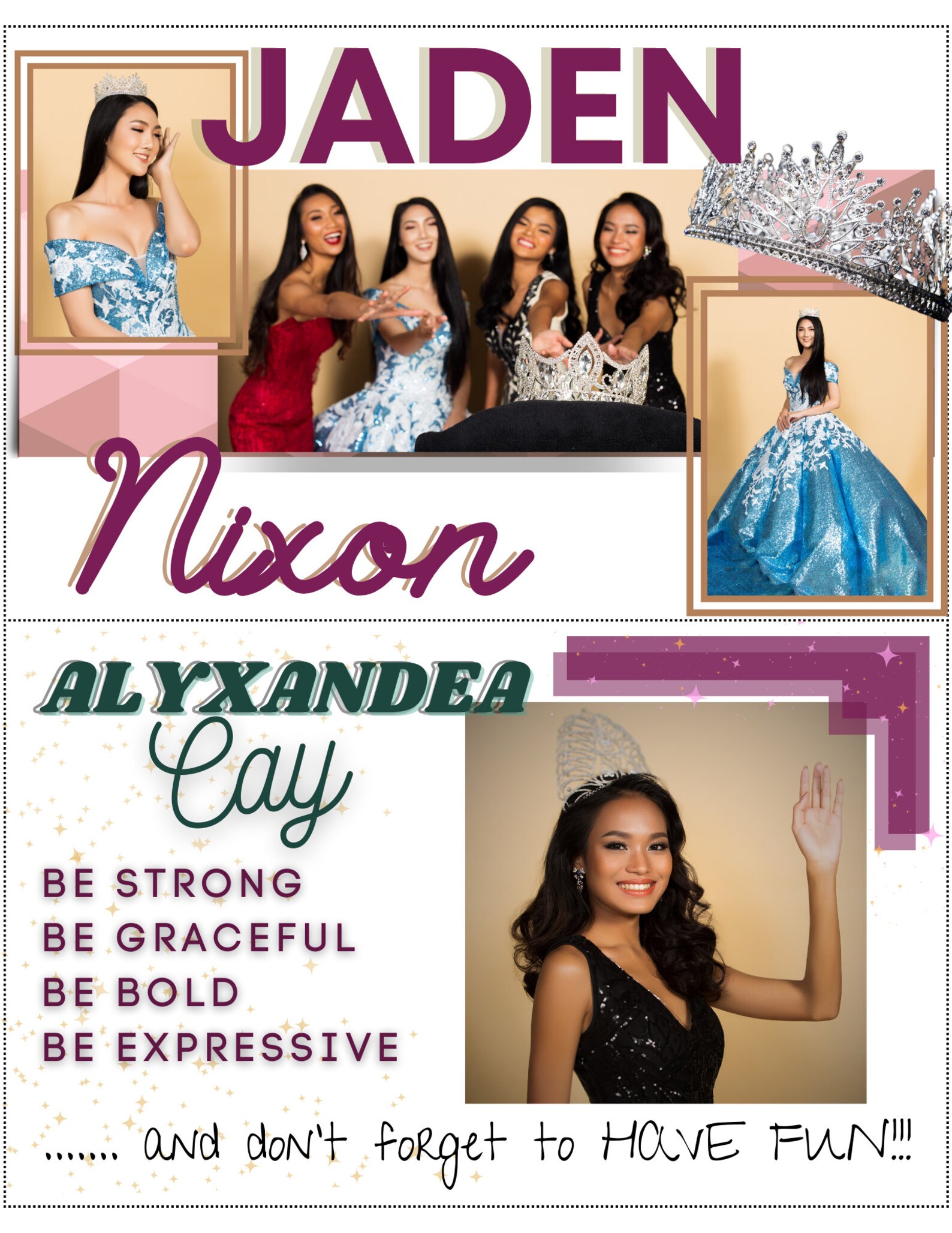 4 Colored Pageant 1/2 Page Program Ads Template Editable - Etsy