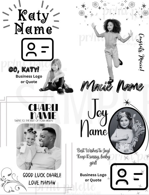 16 1/4 Page Templates for Program Ad Pages - Black and White Editable ...