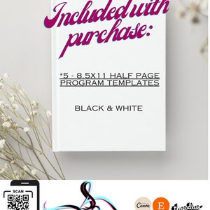 10 Half Page Templates for Program Ad Pages - Black and White Editable ...