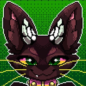 Animated Furry Pixel Art Commission Headshot Icon - Blinking ...