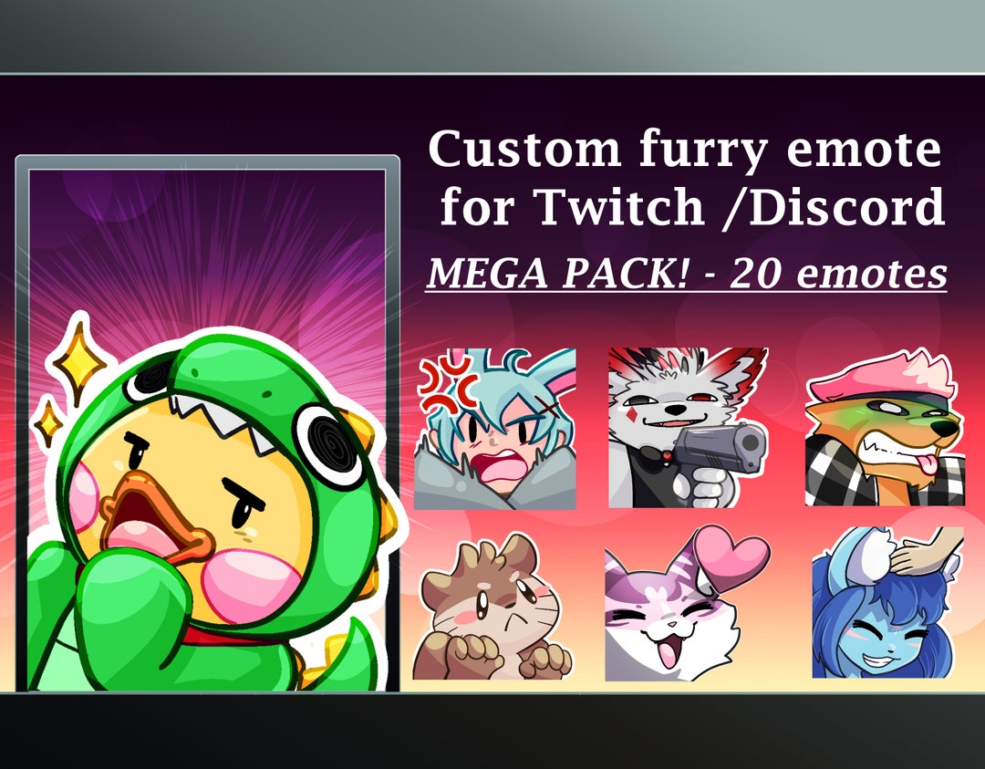 Twitch Emotes Custom Furry Emotes For Discord Twitch Etsy