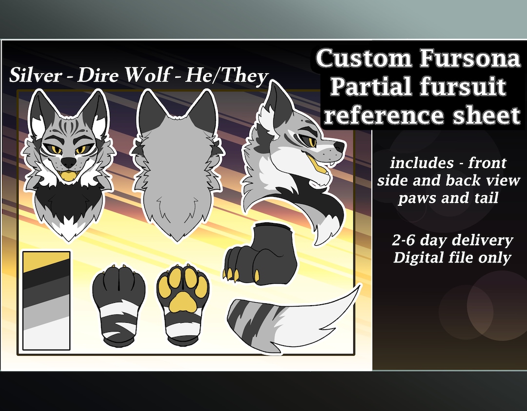 Custom Partial Fursuit Reference Sheet Commission - Etsy Australia