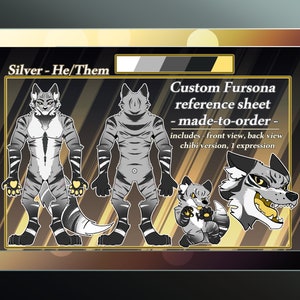 Custom Furry Reference Sheet Commission Personalized Full-body Fursona ...