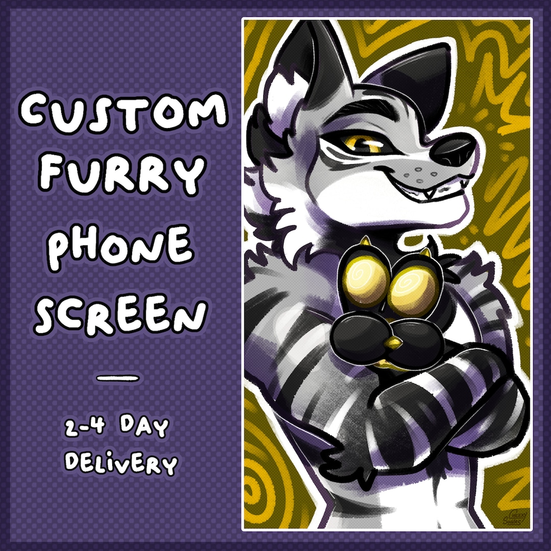Custom Furry Art Commission - Personalized Phone Screen Custom Fursona ...