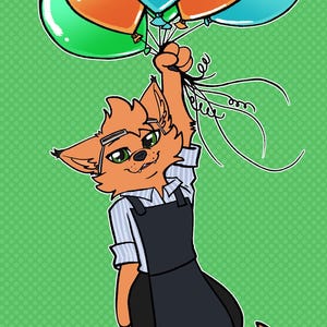 YCH Furry Illustration - Balloons! - Your Character Here Fursona Full ...