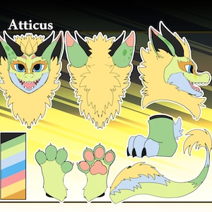 Custom Partial Fursuit Reference Sheet Commission - Personalized ...