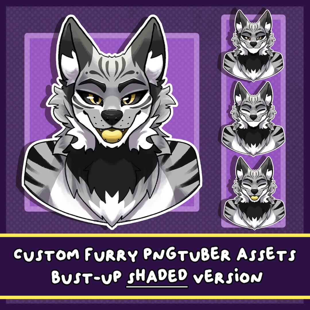 Pngtuber CUSTOM Furry - Made-to-order SHADED Bust PNG Character ...