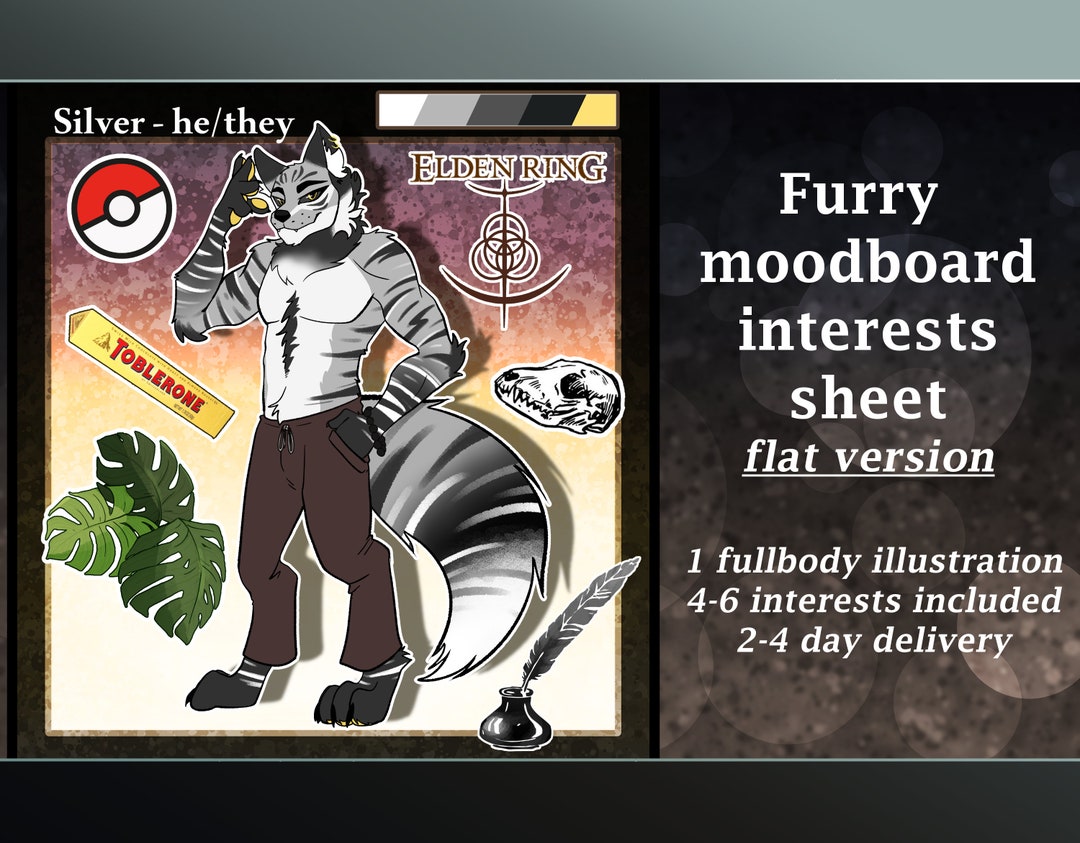 Custom Furry Reference Sheet Moodboard Commission FLAT - Personalized ...