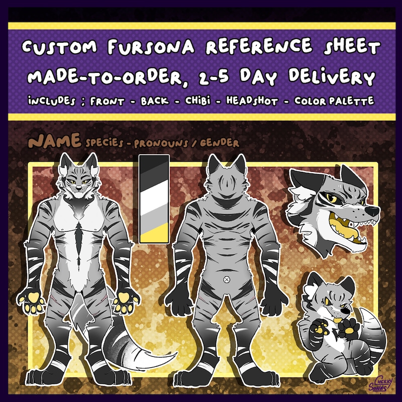Fursona Reference Sheet Commissions - Etsy