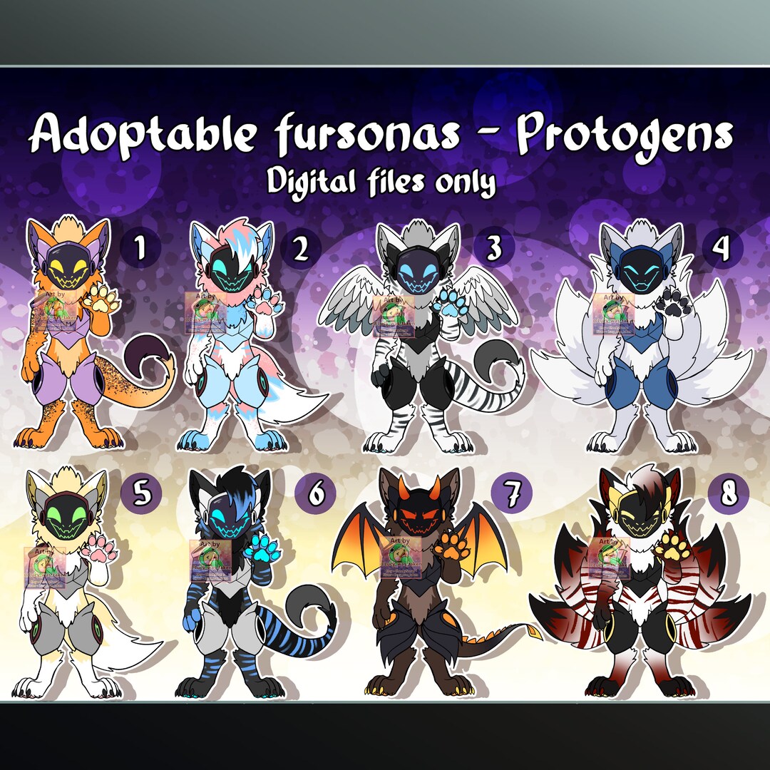 Furry Adopt Character Protogen Fursona Chibi Character - Etsy