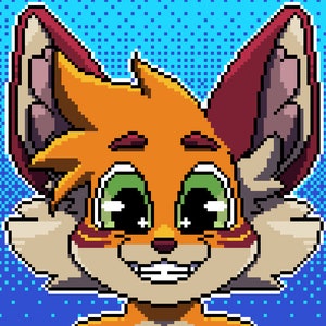 Animated Furry Pixel Art Commission Headshot Icon - Blinking ...
