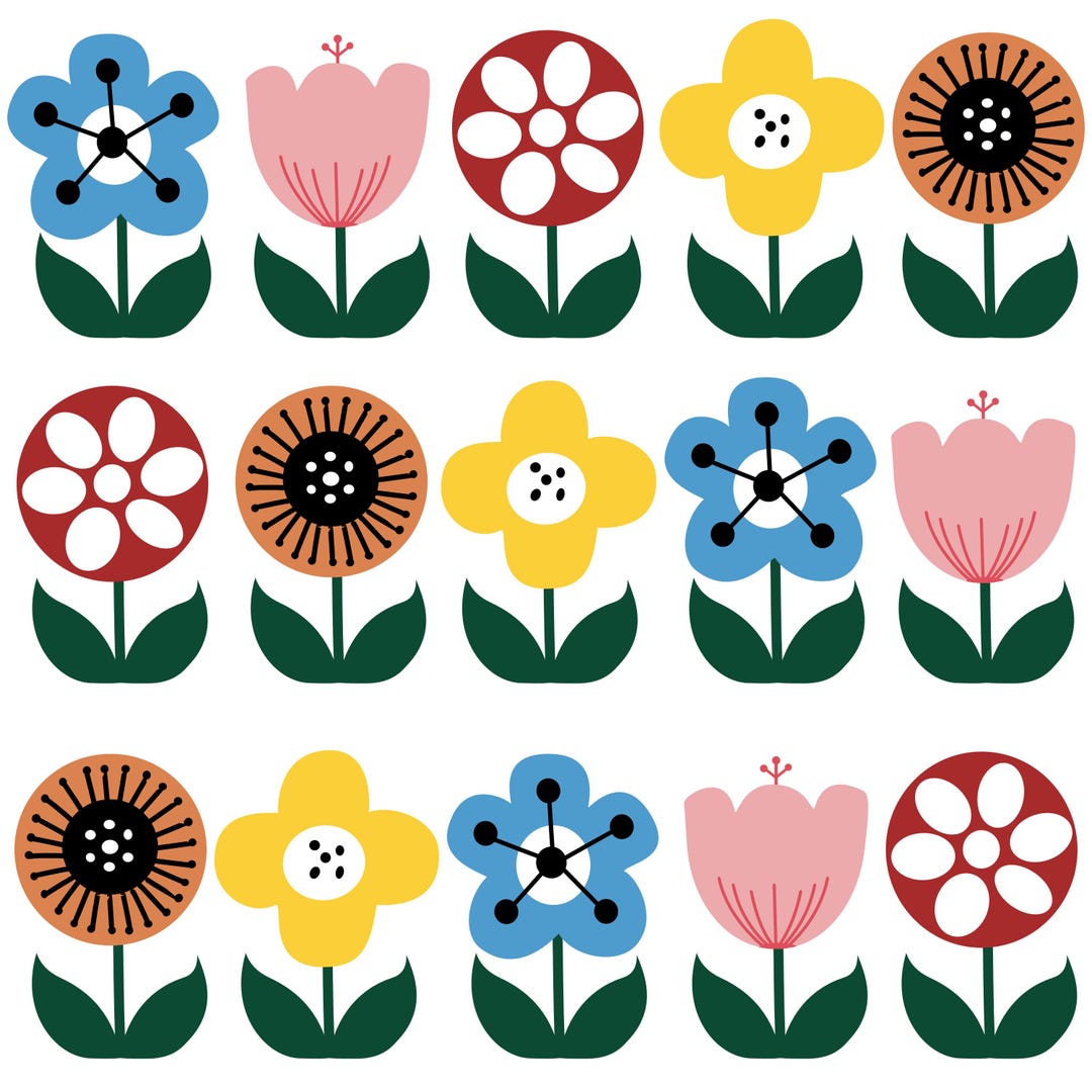 Scandinavian Floral Pattern - Etsy