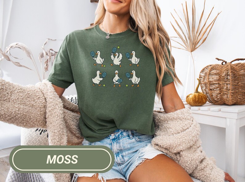 Funny Duck Pickleball Shirt: Goose Playing Tennis Graphic Tee - Etsy