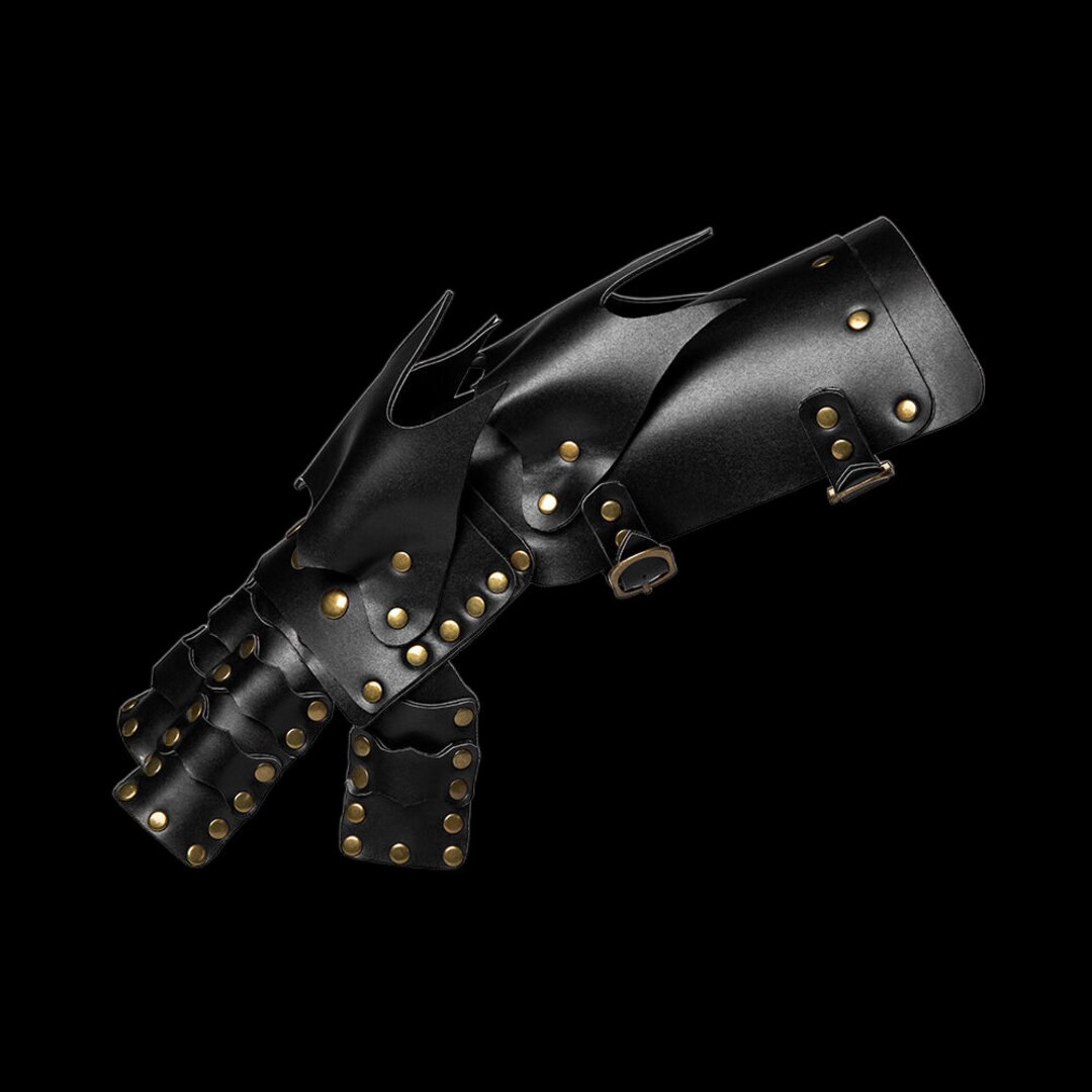 Retro Leather Gloves Steampunk Armguards Vintage Arm Guard Gothic ...