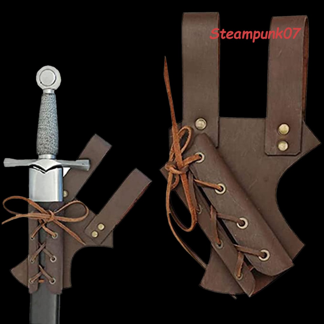 Medieval Sword Holster,black Leather Holster,larp Sword Set,sword ...