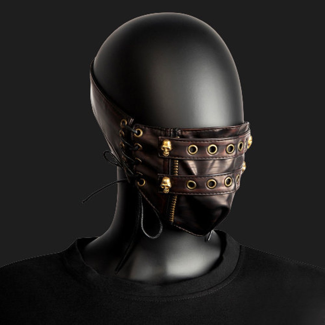 Leather Mask, Men's Mask, Leather Respirator, Leather Cotton Protective ...