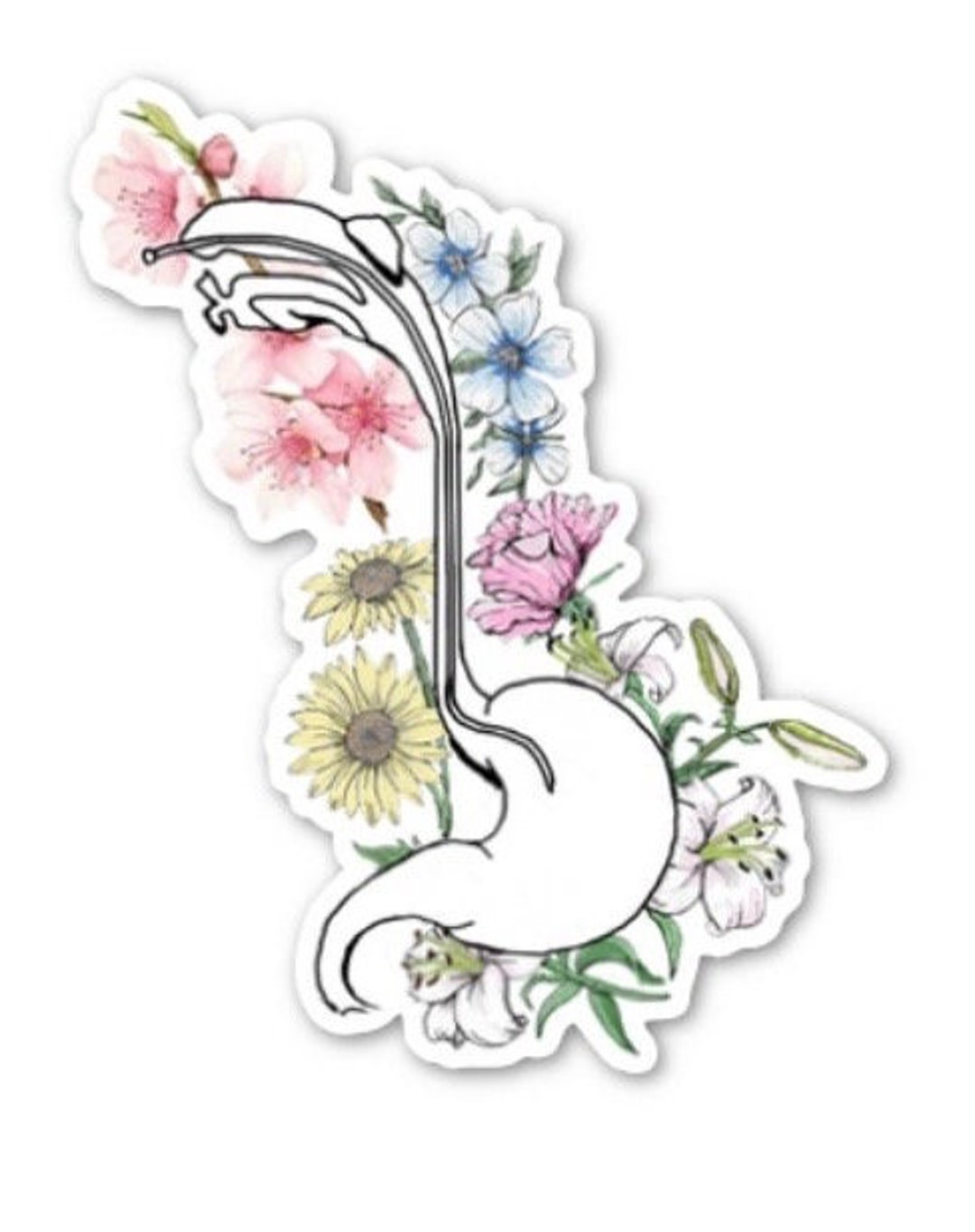 NG Tube Floral Sticker - Etsy