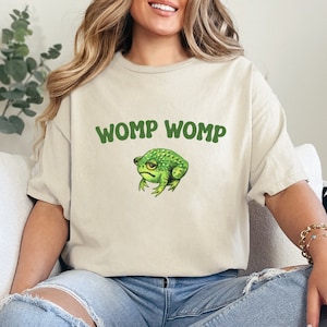 Womp Womp Sad Frog Funny T Shirt, Frog Meme Tee, Vintage Relaxed Cotton Oversize Tee, Joke T ...