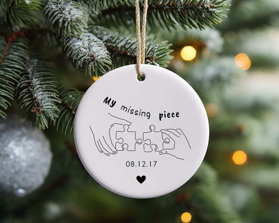 My Missing Piece Custom Engraved Couples Christmas Ornament Gift ...