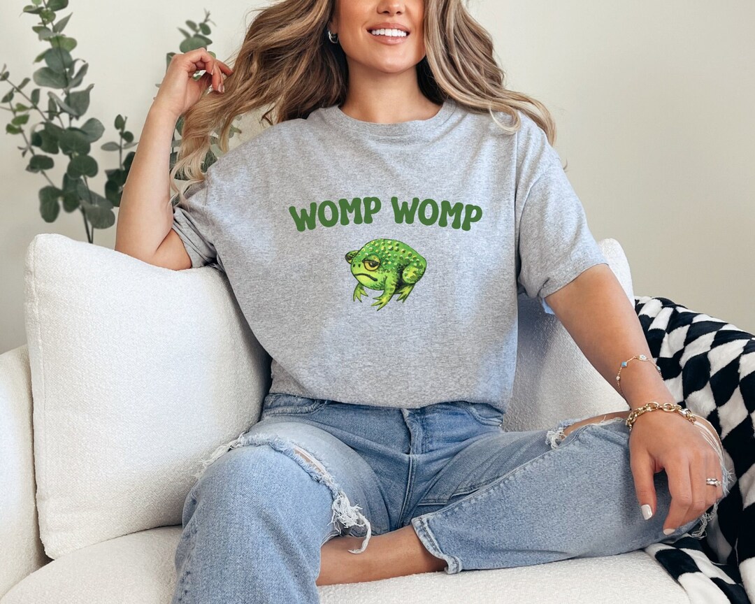 Womp Womp Sad Frog Funny T Shirt, Frog Meme Tee, Vintage Relaxed Cotton ...